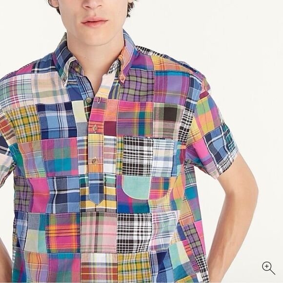 J. Crew | Shirts | J Crew Short Sleeve Indian Madras Popover Shirt Size ...